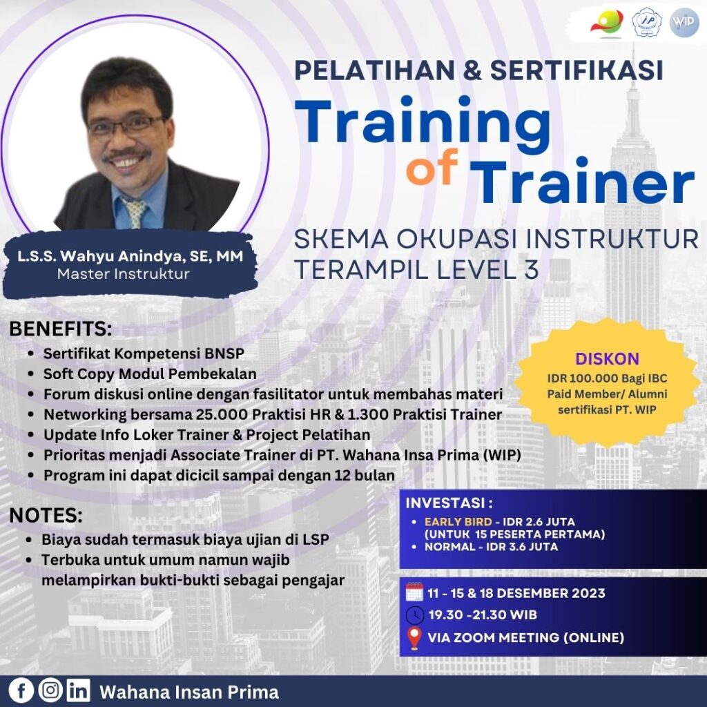 Training of Trainer (TOT) - Wahana Insan Prima